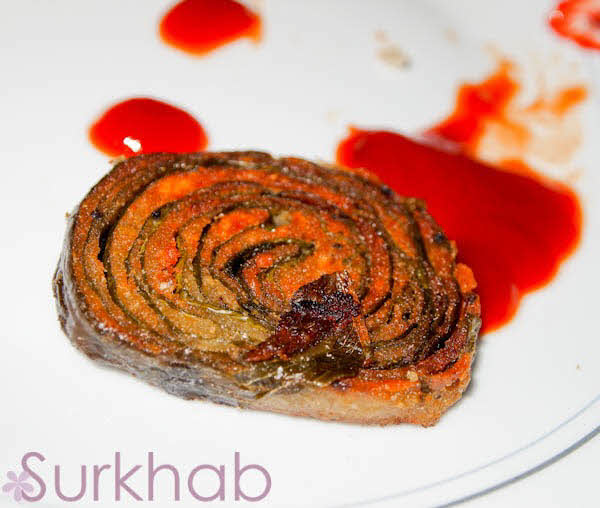 Rikwach Recipe | Spicy Fried Colocasia Leaf Pakora