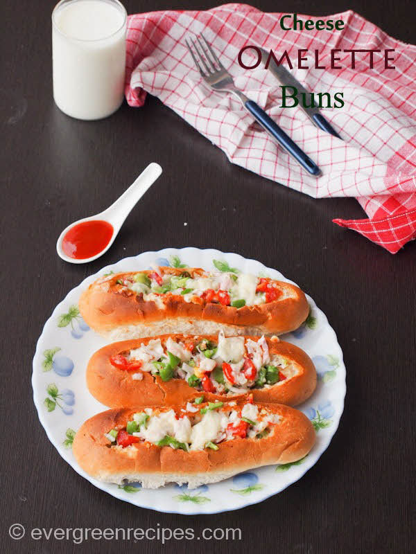 Cheese Omelette Buns Recipe